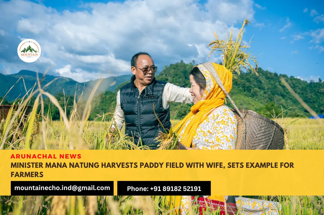 Arunachal Minister Mama Natung harvests paddy field with wife, sets ...